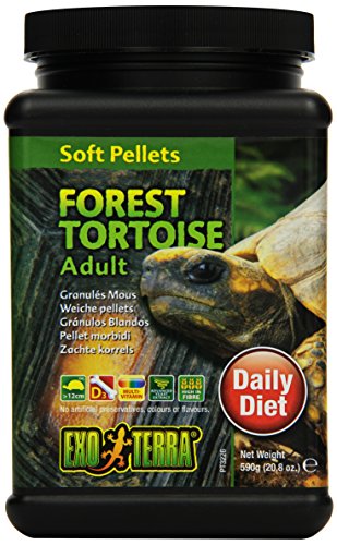 Exo Terra Forest Tortoise Food, Soft Pellets for Reptiles, Adult, 20.8 Oz., PT3226