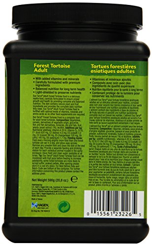 Exo Terra Forest Tortoise Food, Soft Pellets for Reptiles, Adult, 20.8 Oz., PT3226