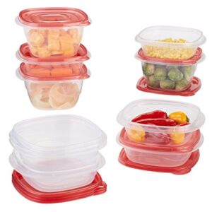 rubbermaid takealongs assorted food storage containers, 10-piece set, chili red (1779055)