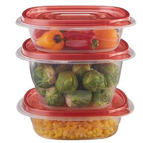 Rubbermaid TakeAlongs Assorted Food Storage Containers, 10-Piece Set, Chili Red (1779055)