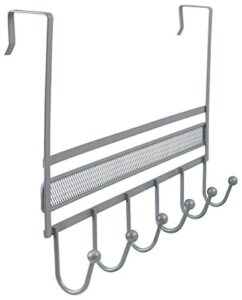 decobros over the door 6 hook organizer rack - silver