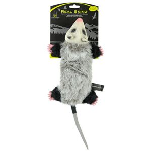 hyper pet real skinz plush dog toy with squeaker, opossum, for all breed sizes