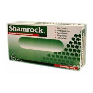 shamrock 20213 vinyl powder-free exam gloves - large box of 100