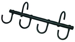 roma 4 hook metal tack rack, black