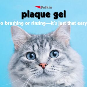 Petkin Plaque Remover Gel – Cleans Teeth and Gums, Removes Plaque and Tartar - Freshens Breath and Whitens Teeth with Baking Soda - Ideal for Daily Use, No Brushing or Rinsing - 4 fl oz