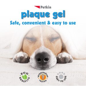 Petkin Plaque Remover Gel – Cleans Teeth and Gums, Removes Plaque and Tartar - Freshens Breath and Whitens Teeth with Baking Soda - Ideal for Daily Use, No Brushing or Rinsing - 4 fl oz