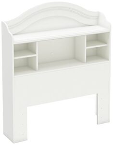 south shore savannah bookcase headboard, twin, pure white