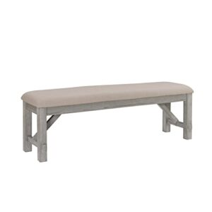 powell turino dining bench, white, 60" x 15-3/4" x 19-7/8"