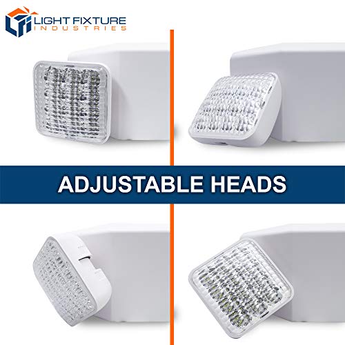 LFI Lights - UL Certified - Hardwired LED Standard Emergency Light - Square Head - EL2WBB