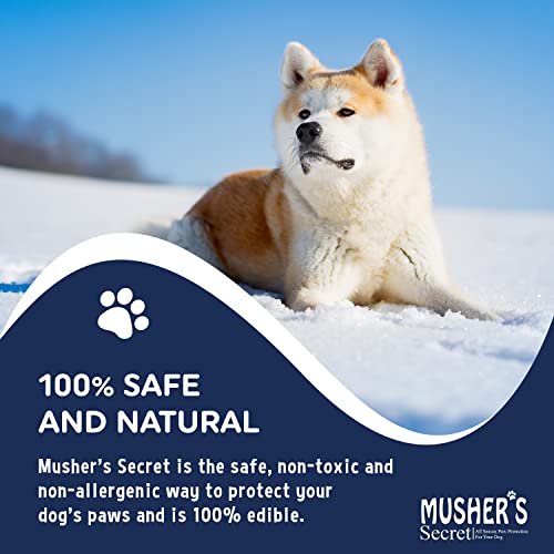 Musher's Secret Dog Paw Wax 454 g (16 oz) - Moisturizing Dog Paw Balm that Creates an Invisible Barrier That Protects and Heals Dry Cracked Paws - All-Natural with Vitamin E and Food-Grade Ingredients