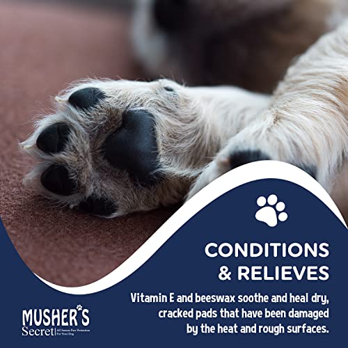 Musher's Secret Dog Paw Wax 454 g (16 oz) - Moisturizing Dog Paw Balm that Creates an Invisible Barrier That Protects and Heals Dry Cracked Paws - All-Natural with Vitamin E and Food-Grade Ingredients