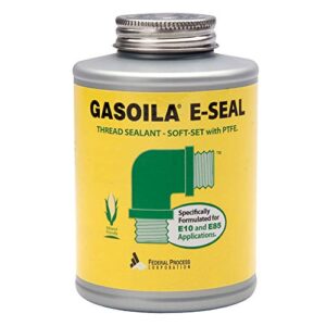 gasoila - ge04 e-seal pipe thread sealant with ptfe paste, non-hardening, -100 to 600 degree f, 1/4 pint brush