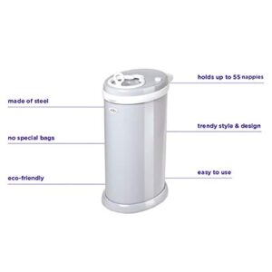 Ubbi Steel Odor Locking, No Special Bag Required Money Saving, Awards-Winning, Modern Design, Registry Must-Have Diaper Pail, Pink