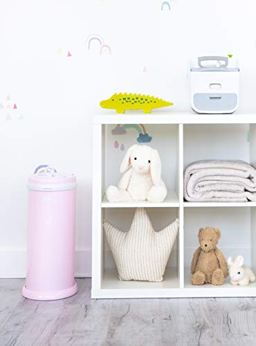 Ubbi Steel Odor Locking, No Special Bag Required Money Saving, Awards-Winning, Modern Design, Registry Must-Have Diaper Pail, Pink