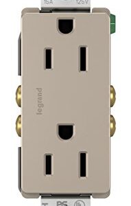 Legrand - Pass & Seymour Radiant Tamper Resistant Outlet, Nickel Power Outlet, 15 Amp Wall Outlet, 885TRNICC12, 1 Count