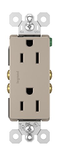 Legrand - Pass & Seymour Radiant Tamper Resistant Outlet, Nickel Power Outlet, 15 Amp Wall Outlet, 885TRNICC12, 1 Count