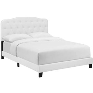 Amelia Twin Faux Leather Bed in White