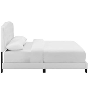 Amelia Twin Faux Leather Bed in White