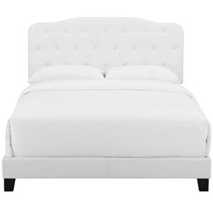 Amelia Twin Faux Leather Bed in White