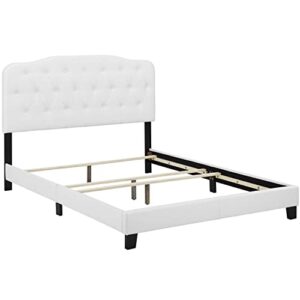 Amelia Twin Faux Leather Bed in White