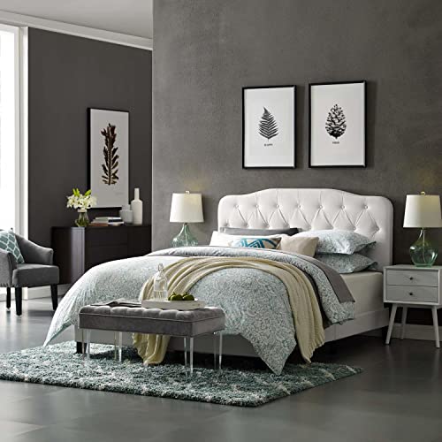 Amelia Twin Faux Leather Bed in White