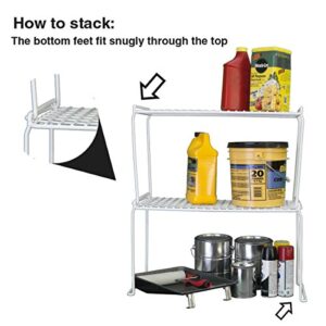 Grayline 44010, Long Heavy Duty Stacking Shelf, White