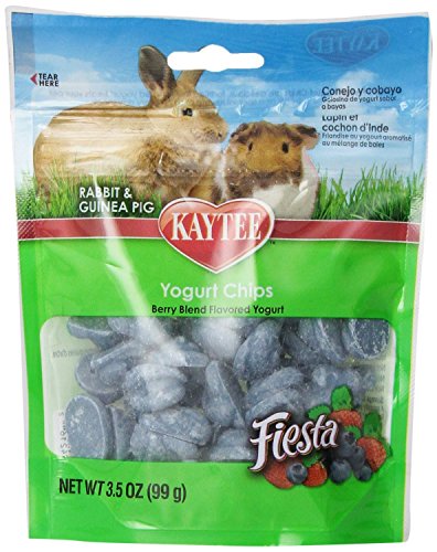 Kaytee 3 Pack Of Fiesta Mixed Berry Yogurt Chips for Rabbit and Guinea Pig, 3.5-Ounce Per Pack