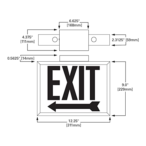 Sure-Lites CHX71 Self Powered, Steel Housing, White LED Exit Sign Light with Lens