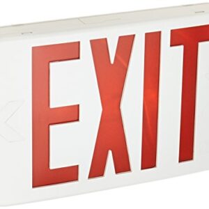 Lithonia Lighting EXR EL M6 Contractor Select LED Backup Battery Exit Emergency Sign, Back Up, Red Text - EXR LED EL M6