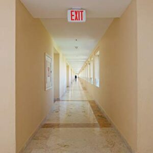 Lithonia Lighting EXR EL M6 Contractor Select LED Backup Battery Exit Emergency Sign, Back Up, Red Text - EXR LED EL M6