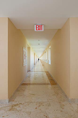 Lithonia Lighting EXR EL M6 Contractor Select LED Backup Battery Exit Emergency Sign, Back Up, Red Text - EXR LED EL M6