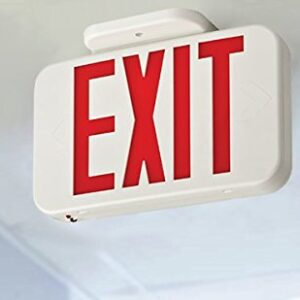 Lithonia Lighting EXR EL M6 Contractor Select LED Backup Battery Exit Emergency Sign, Back Up, Red Text - EXR LED EL M6