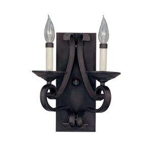 designers fountain 9032-ni barcelona wall sconce, 2-light, black