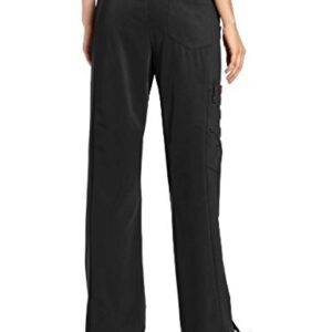 Xtreme Stretch Scrubs for Women, Drawstring Flare Leg Cargo Pant 82011, XL, Black