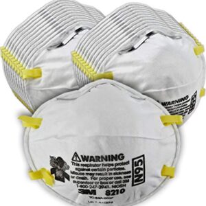 3M Personal Protective Equipment Particulate Respirator 8210, N95, Smoke, Dust, Grinding, Sanding, Sawing, Sweeping, 20/Pack