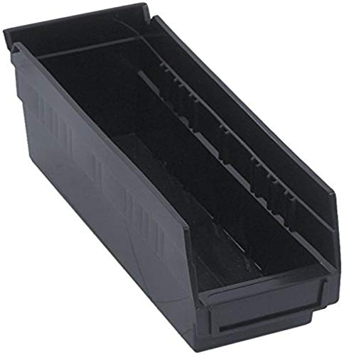 Quantum Storage Systems QSB101BK 36-Pack 4" Hanging Plastic Shelf Bin Storage Containers, 11-5/8" x 4-1/8" x 4" , Black