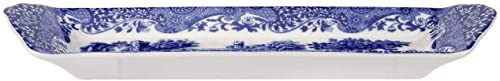 Spode Blue Italian Small Tray | Serving Platter for Tea Sandwiches, Desserts, and Appetizers | Porcelain | Measures 9-Inches | Dishwasher Safe (Blue/ White)