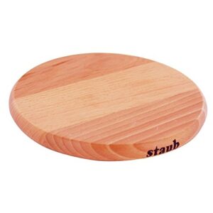 staub round magnetic wood trivet, 6"