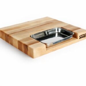 John Boos Block PM1514225-P Newton Prep Master Maple Wood Reversible Cutting Board with Juice Groove and Pan, 15 Inches x 14 Inches x 2.25 Inches