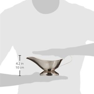 Royal Industries Gravy Boat, Stainless Steel, 16 Oz, Silver