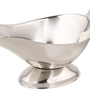 Royal Industries Gravy Boat, Stainless Steel, 16 Oz, Silver