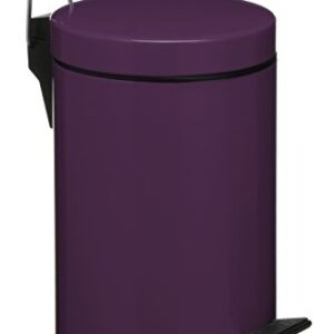 Premier Housewares Purple Kitchen Bin Recycling and Waste Bathroom Bin Non- Slip Rubbish Bin Bins for Kitchen Non Marking Recycling Bins Pedal Bin,H26 x W17 x D23cm