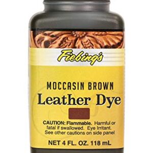 Fiebing's Leather Dye - Alcohol Based Permanent Leather Dye - 4 oz - Moccasin Brown