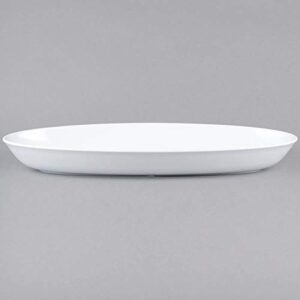 G.E.T. ML-256-W White 10.4 qt., 30" x 11.75" Deep Oval Platter, Break Resistant Dishwasher Safe Melamine Plastic, Siciliano Collection