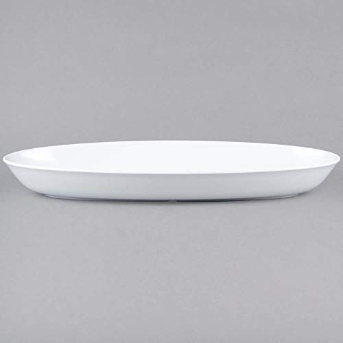 G.E.T. ML-256-W White 10.4 qt., 30" x 11.75" Deep Oval Platter, Break Resistant Dishwasher Safe Melamine Plastic, Siciliano Collection