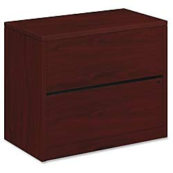 hon 10500 series lateral file, 2-drawer, 29 1/2"h x 36"w x 20"d, mahogany