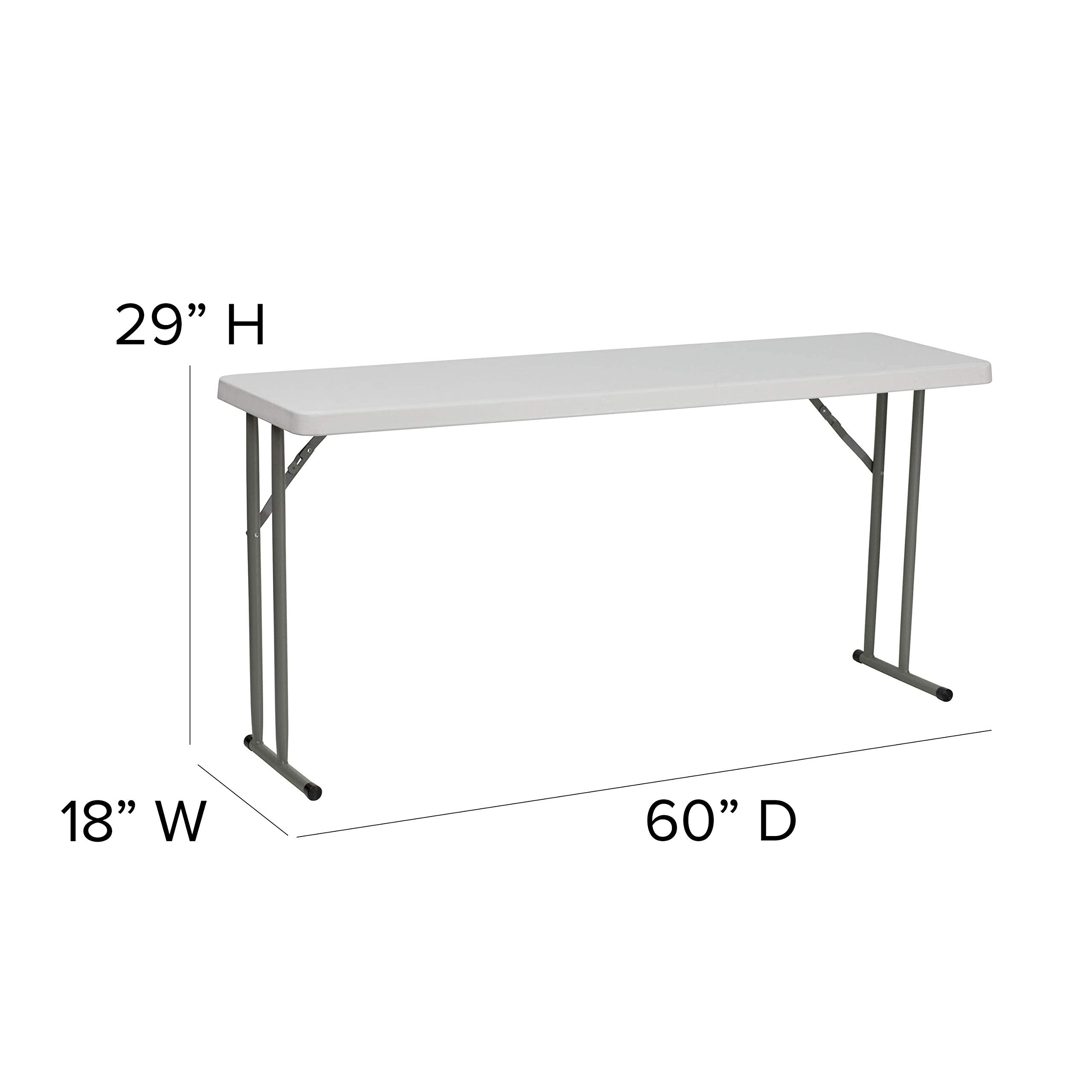 Flash Furniture Kathryn 5-Foot Granite White Plastic Folding Training Table