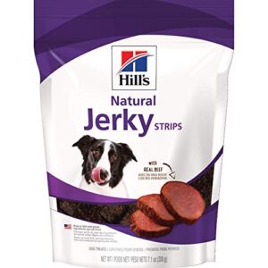 hill's natural jerky strips with real beef dog treats, 7.1 oz. bag