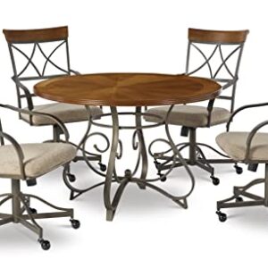 Powell 5-Pc Hamilton Swivel Dining Set, Medium Cherry