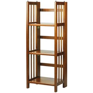 casual home 3-shelf folding bookcase (14" wide)-honey oak